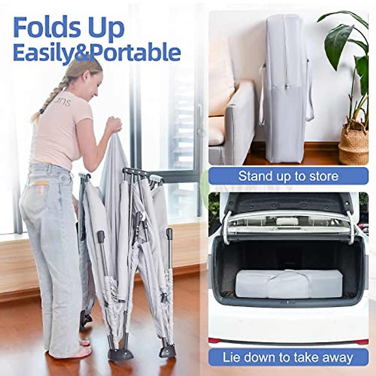 Baby Playpen Foldable, Tksd&m Large Play Yard,Playpen for Babies and Toddlers, Play Pens for Babies and Toddlers with Gate, Indoor & Outdoor Portable Play Pen