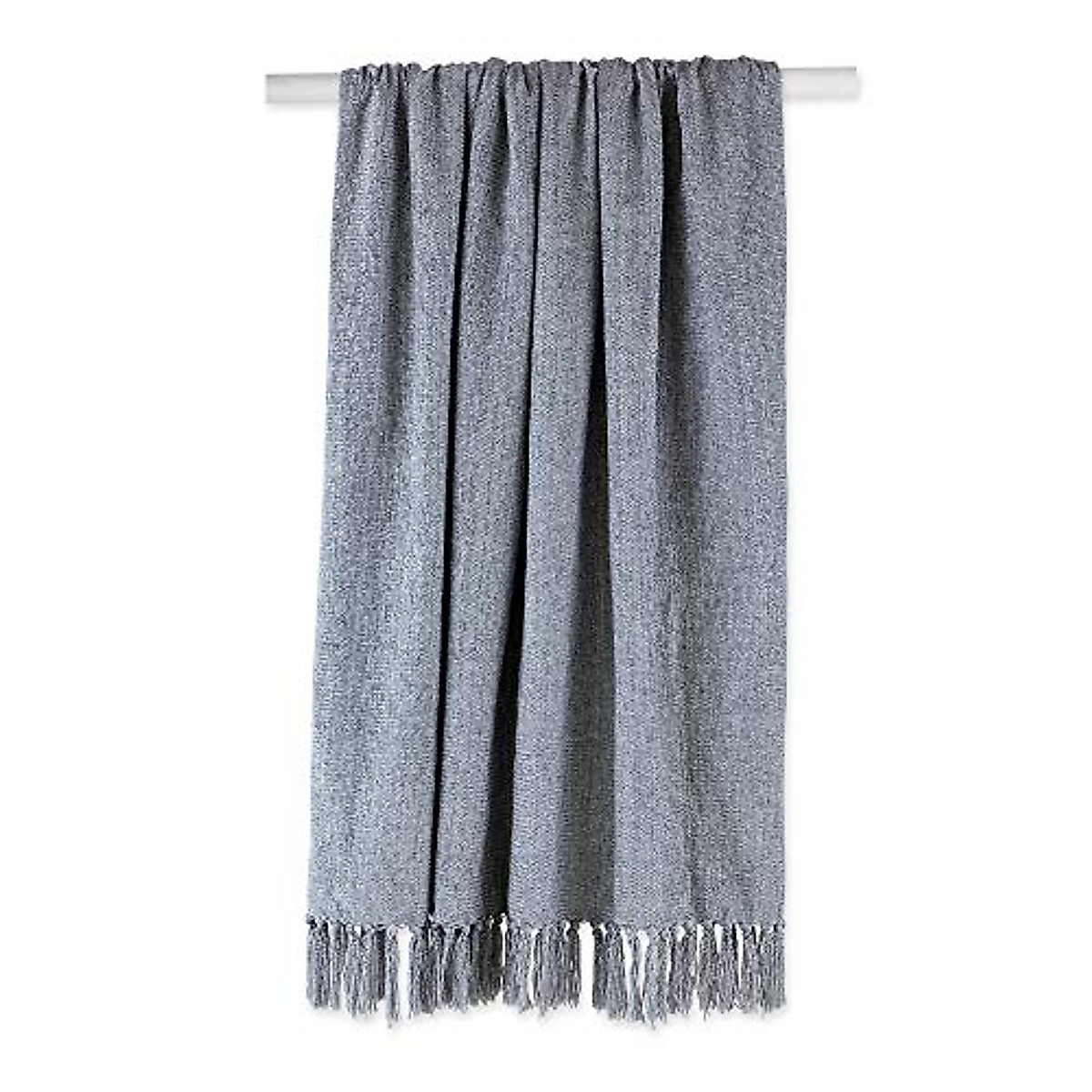 DII Chenille Throw Collection Solid Fringed, 50x60, Denim Blue