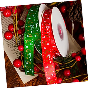 BESTOYARD 4 Rolls Christmas Wrapping Ribbon Xmas Theme Ribbon Holiday Craft Ribbon Ribbon Christmas Decor Christmas Party Supplies Christmas Tree Hanging Decoration DIY Ribbon Bow Tie