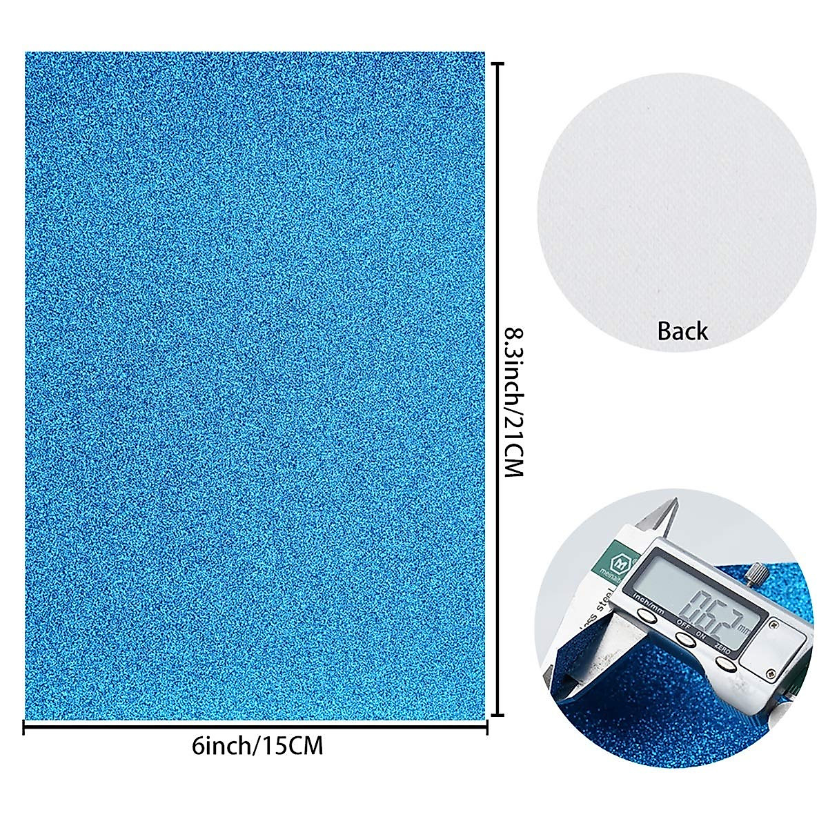 32 Colors 8X6 Inches Glitter Faux Leather Fabric Sheets for Leather Bows, Earring, Jewelry Making, Sewing, Shoe Making and Craft Making