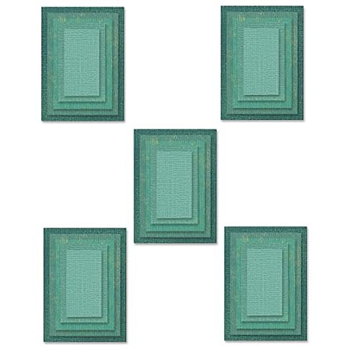 Sizzix Framelits Die Set 25PK-Stacked Tiles Rectangles by Tim Holtz, 665433, Multicolor