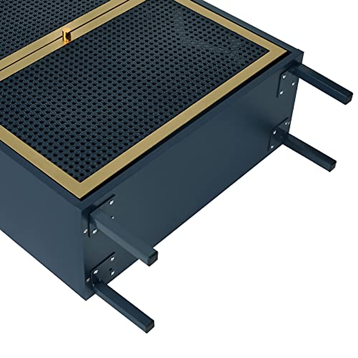 Sweiko Entryway Shoe Storage Cabinet with 3 Flip Drawers Metal Door Shoe Cabinet Organizer with Mesh Door Freestanding Shoe Rack Storage Cabinet with Wooden Top for Hallway Bedroom Mudroom Blue-Gray