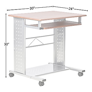 Safco SOHO Mobile Workstation, Medium Cherry/Metallic Gray
