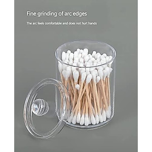 Vrpshe 2 Pack Qtip Holder Dispenser for Cotton Ball, Cotton Swab, Cotton Round Pads, Dispenser Holder Transparent Acrylic Storage Organizer Containers Cotton Rounds Display Rack With Lid (2)
