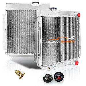 OzCoolingParts 3 Row Core Full Aluminum DPI259 Radiator + 14" Fan w/Shroud Kit for 1963-1966 64 65 Ford Mustang Falcon Ranchero/Mercury Comet, V8 AT/MT