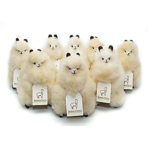 AlpacaNext Llama Stuffed Animal – 9 inch. Cute, Soft and Cuddly Alpaca Plush Toy Handcrafted on Real Alpaka Natural Fur (9 inches, Beige)