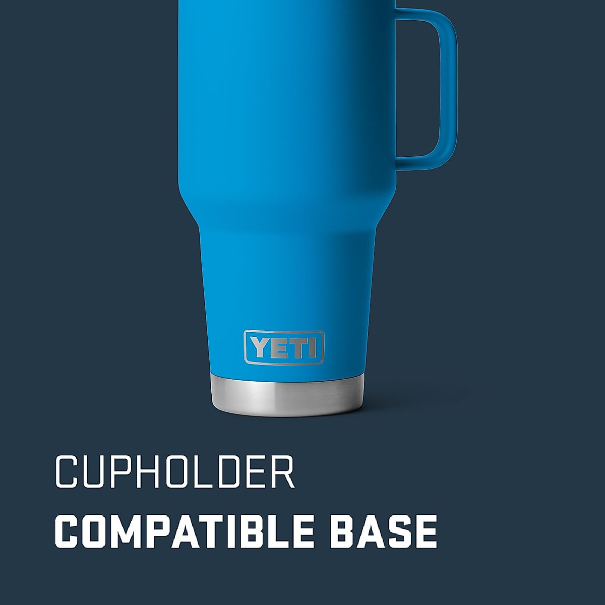 YETI Rambler 30 oz Travel Mug, Stainless Steel, Vacuum Insulated with Stronghold Lid, Big Wave Blue