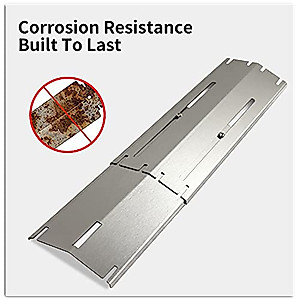 Plowo Universal Adjustable Tent Shield, Stainless Steel Heat Plate, Grill Burner Cover, Heat Tent, Grill Repair Kits for Charbroil and Other Gas Grill Models, BBQ Replacement Parts, Pack of 4