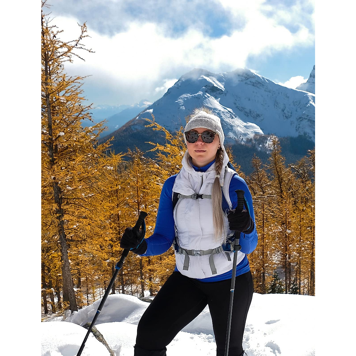 BALEAF Thermal Long Sleeve Running Shirt Women Workout Tops Gym Clothes Mock Neck Fleece Hiking Skiing Base Layer for Winter Cold Weather White L