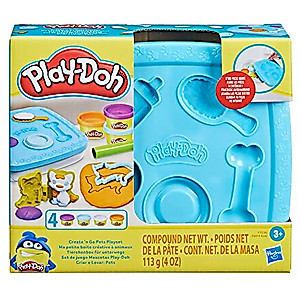 Play-Doh Create ‘n Go Pets Playset, Set with Storage Container, Arts and Crafts Activities, Kids Toys for 3 Year Olds and Up