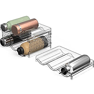 Simple Houseware 3-Tier Stackable Water Bottle Storage Organizer, Clear