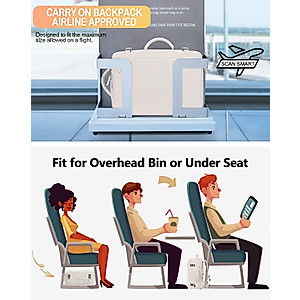 Getravel Travel Backpack For Women, Airline Approved Personal Item Bag, Carry On Backpack,17 Inch Laptop School Backpack, Waterproof Casual Overnight Bag, Hiking Backpack (Beige)