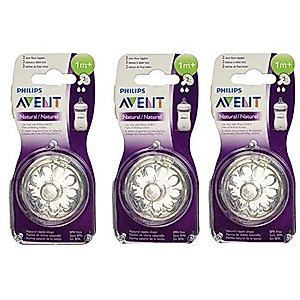 Philips Avent Natural Nipple Slow Flow - 6 Pack