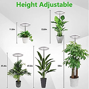 Probapro Plant Grow Light,72 LEDs Grow Light for Indoor Plants,5000K Full Spectrum Plant Light,10-Level Dimmable,Auto ON & Off Timer 3/9/12H,Height Adjustable, Grow Light for Tall Plants