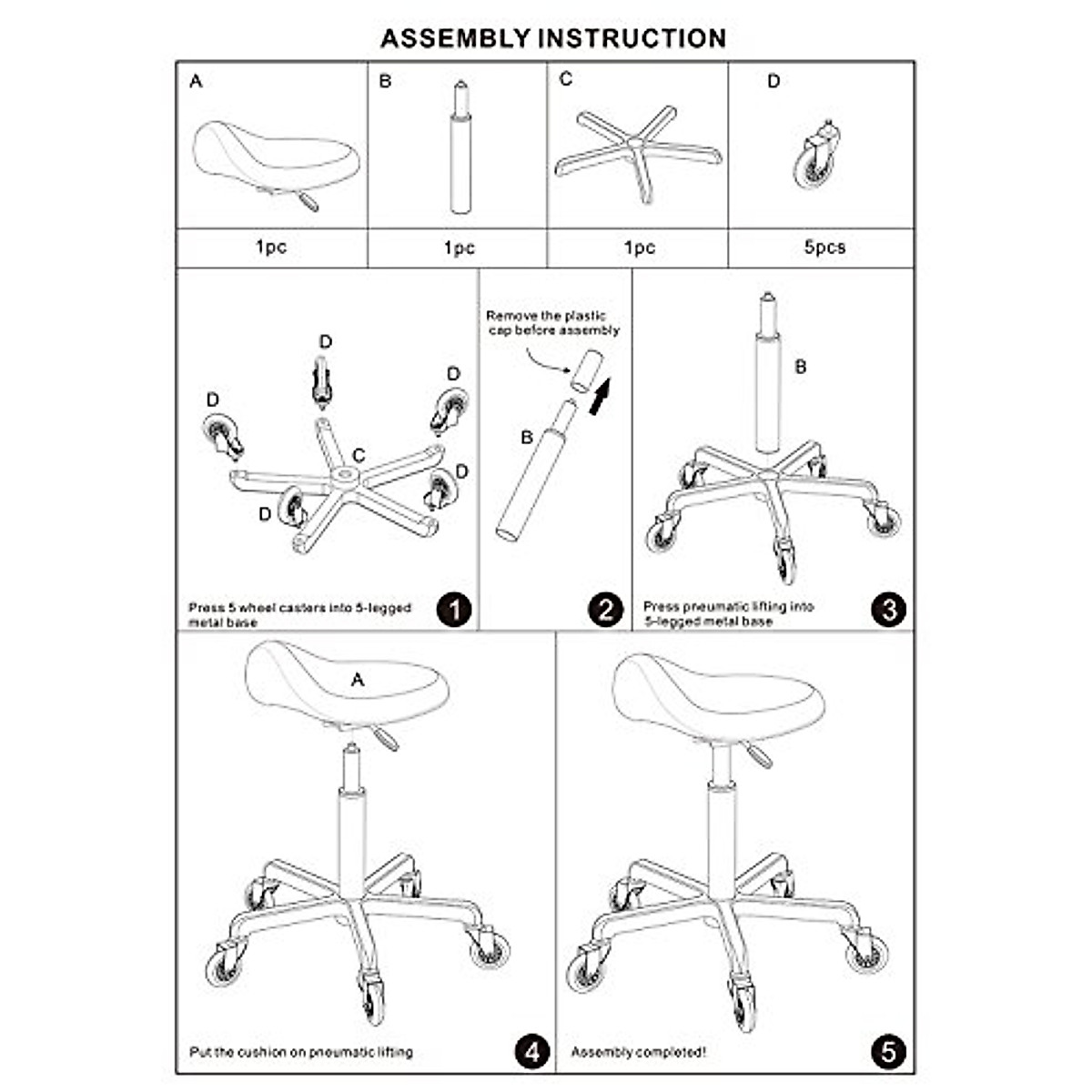 FRNIAMC Professional Saddle Stool with Wheels Ergonomic Swivel Rolling Height Adjustable for Clinic Dentist Beauty Salon Tattoo Home Office (Grey)