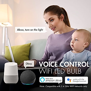 Tenergy 4 Pack Smart WiFi Led Light Bulb with White and Color Changing Light Bulb A19, No Hub Required LED Bulb with APP Compatible with Alexa and Google Home Assistant