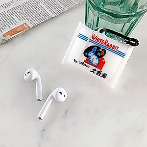 ICI-Rencontrer 3D Cute Fun Rabbit Pattern Candy Design Airpods Pro Case Creative Sweet Wireless Charging Headset Accessories Soft Silicone Anti-scratch Protector With Hook