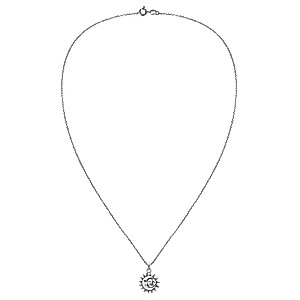 AeraVida Couple Love Celestial Sun And Moon 925 Sterling Silver Necklace