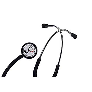 eSteth Classic Stethoscope - Sensitive Chest Piece for Monitoring Amplified Heart & Lung Sounds - Lightweight Design, Flexible Stethoscope Tubing - Extra Ear Tips & Non-Chill Ring - 32" Long, Black