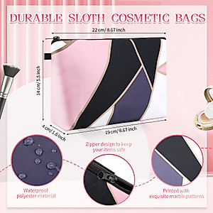 Sanwuta 12 Pieces Cosmetic Makeup Bags Printed Roomy Toiletry Waterproof Beauty Bag Organizer Pouches with Zipper Makeup Accessories for Women(Marble Style)