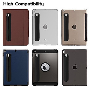 Spessn Compatible Apple Pencil Holder Sticker (1st and 2nd Gen), Elastic Lycra Stylus Pocket iPad Screen Pen Protective Pouch Adhesive Sleeve for Stylus Pens - Black