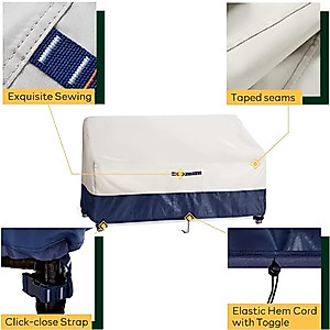Time Forest Patio Loveseat Covers, 100% Waterproof Patio Furniture Covers, Heavy Duty Outdoor couch cover Waterproof, lawn Garden Outdoor Furniture Cover Waterproof,Fog/Navy 60Wx34Dx30H Inch