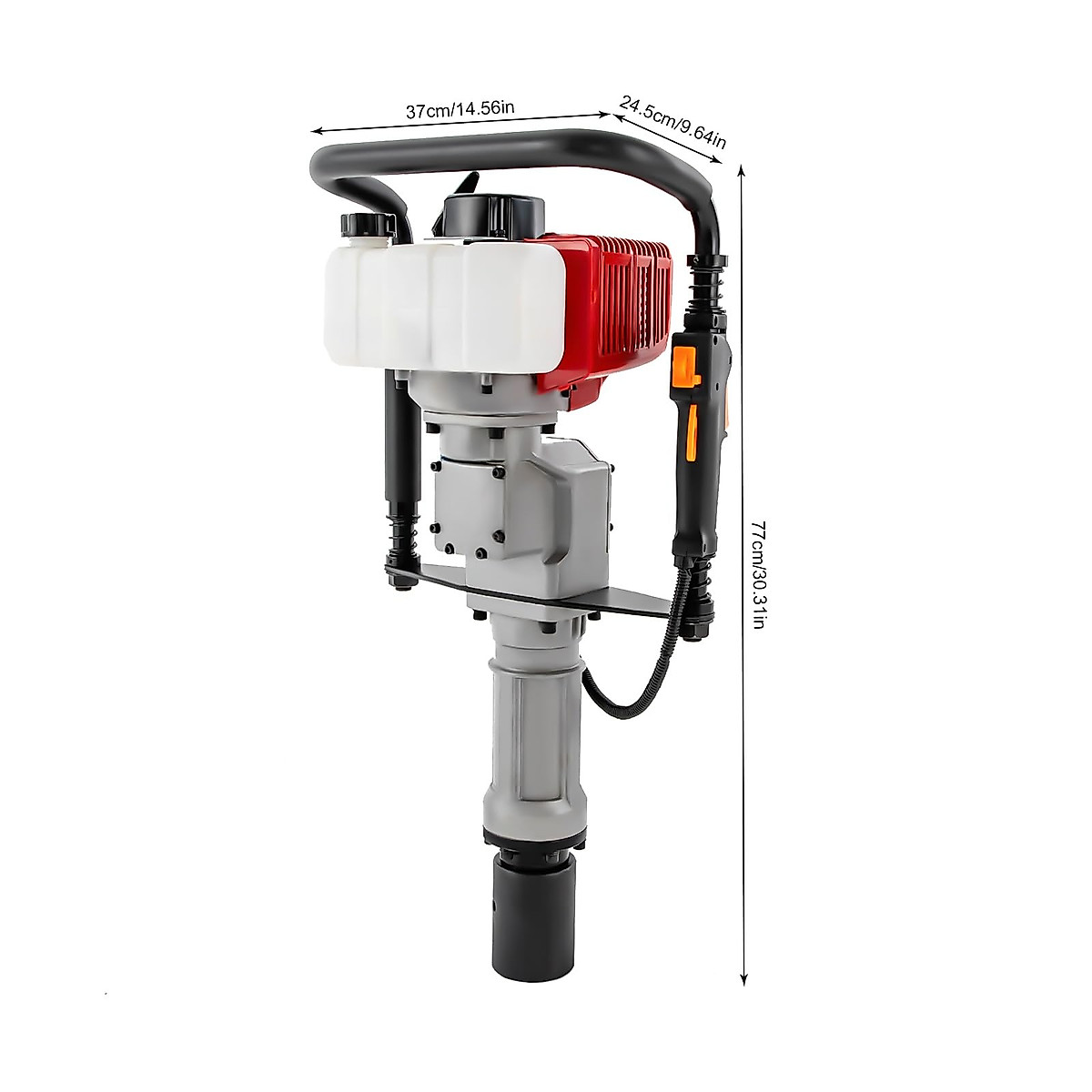 52CC Gas Powered T-Post Driver with Air-Cooled Cooling System 1900W Portable Petrol Piledriver Single Cylinder Gasoline Petrol Garden Fencing Tool Machine for Professional, Daily Household