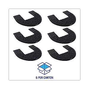 Boardwalk CMBB Commode Mat 2.0, Absorbant, Rubber, 22 x 22, Black, 6/Carton