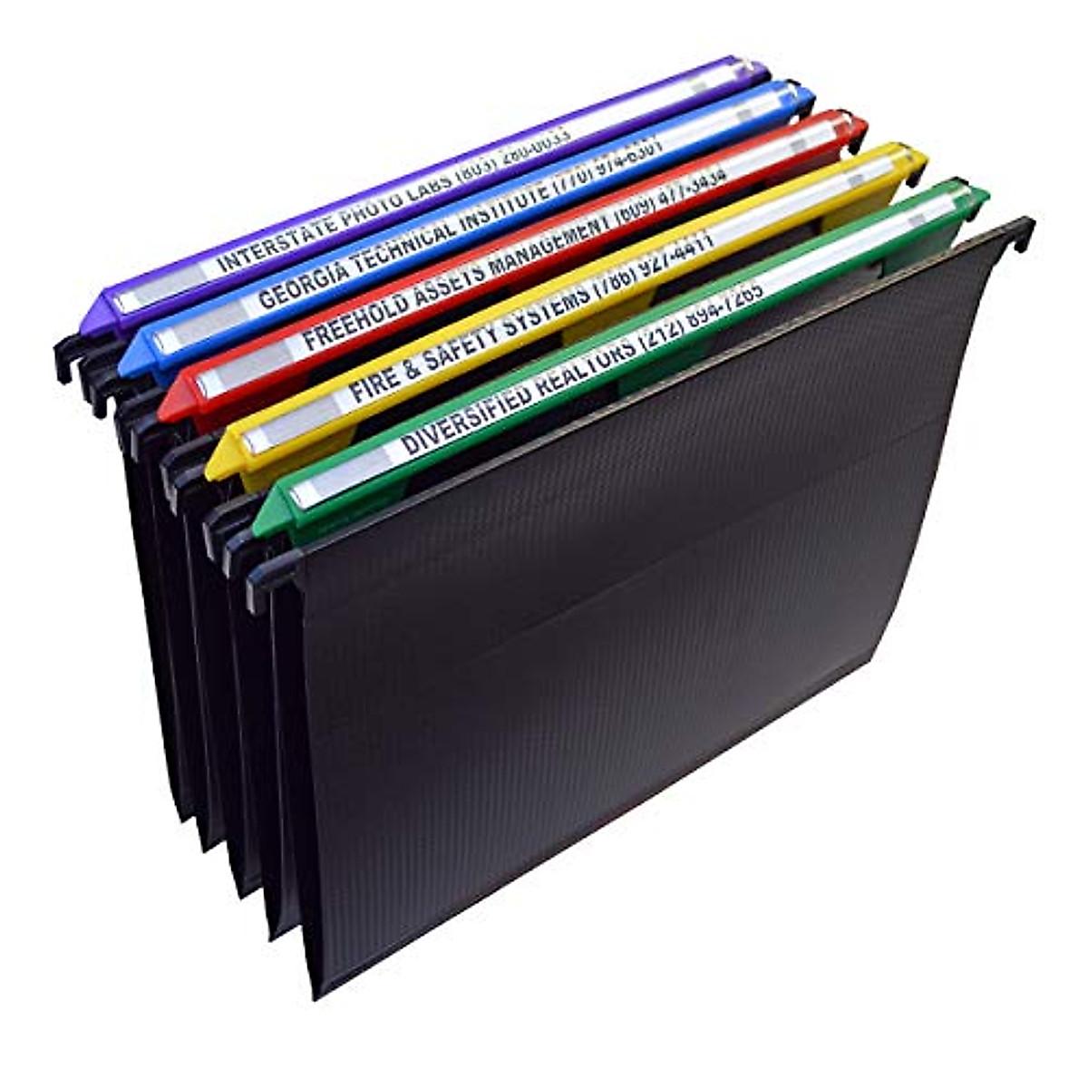 Ultimate Office MagniFile Hanging File Folders V Base Letter Size with 11 inch Magnified Indexes That Double The Size of Your File Titles to Find Files Fast. (Set of 5 Assorted)