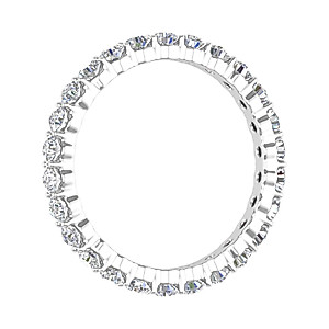 1.05 Carat Prong Set Diamond Eternity Ring Band in 14K White Gold (Ring Size 7.5) (SI1-SI2 Clarity)