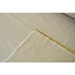 AK-Trading 60" Wide Burlap and Cotton Blend Natural Lint Free Linen Burlap Fabric for Crafts & Decoration (60" Wide x 1 Yard Long)