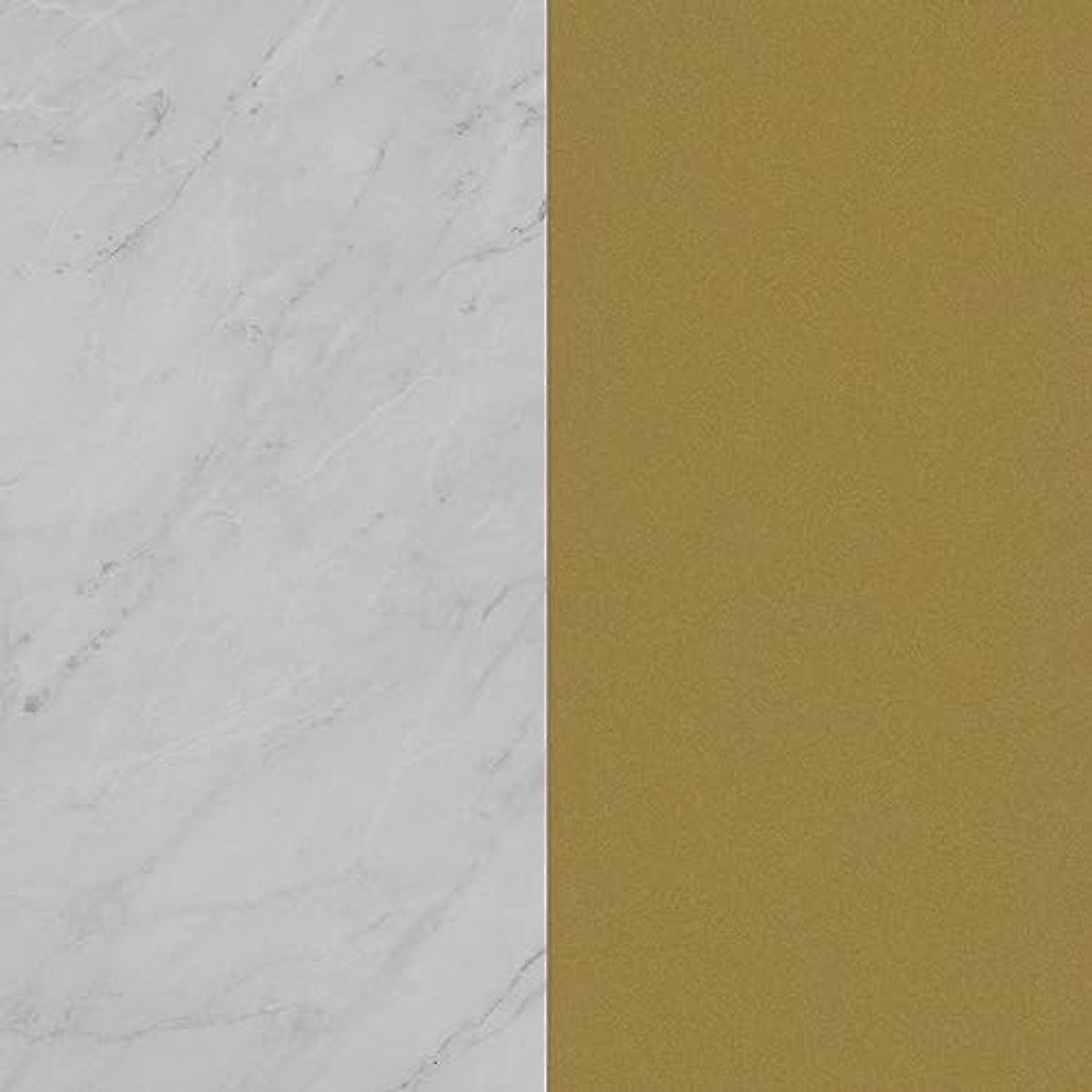 Nathan James Haven Etagere Bookshelf, 5-Shelf Faux Marble Bookcase in White Faux Marble Finish and Gold Metal Frame with Arch Top and Open Shelves, White/Gold