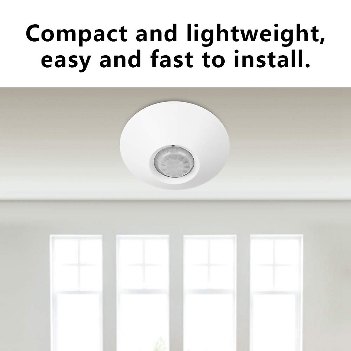 Infrared Motion Detector, Wired 12V Ceiling Infrared Detector, Low Noise, High Sensitivity, Anti-EMI Binary Pyroelectric Sensors, Wired Passive Infrared Detector