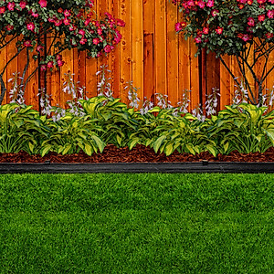 EasyFlex Composite Dig-in Landscape Edging with Anchoring Stakes, 4.5" Straight Top Edging, Garden Edging Border, 40 Foot Kit, Black