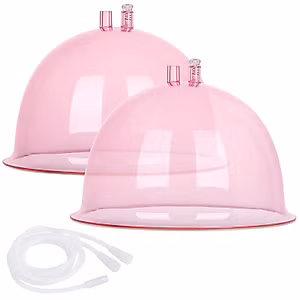 Titoe Buttocks Vacuum Cups 180mL Vacuum Therapy Cupping Machine Accessories Butt Suction Cups with Y-Hose,A Pair