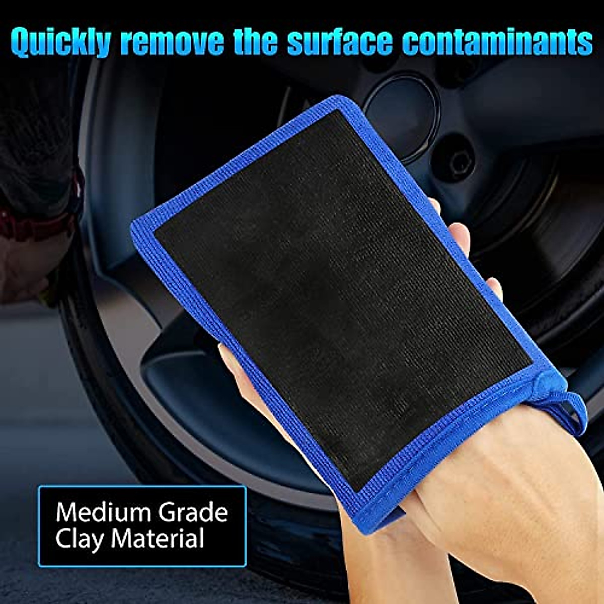 2PCS Clay Mitt, Auto Detailing Medium Grade Clay Bar Alternative Mitt for Flawless Removal of Surface Bonded Contaminant for Auto Detailing Clay Bar Alternative Novel Detailing Tool Car Care