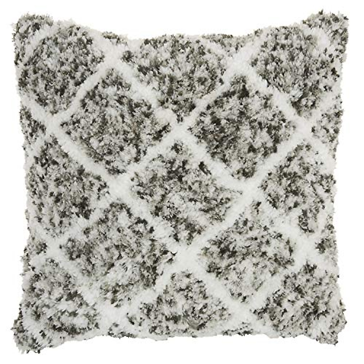 Mina Victory Life Styles Sprinkle Dye Lattice Charcoal 24" X 24" Throw Pillow