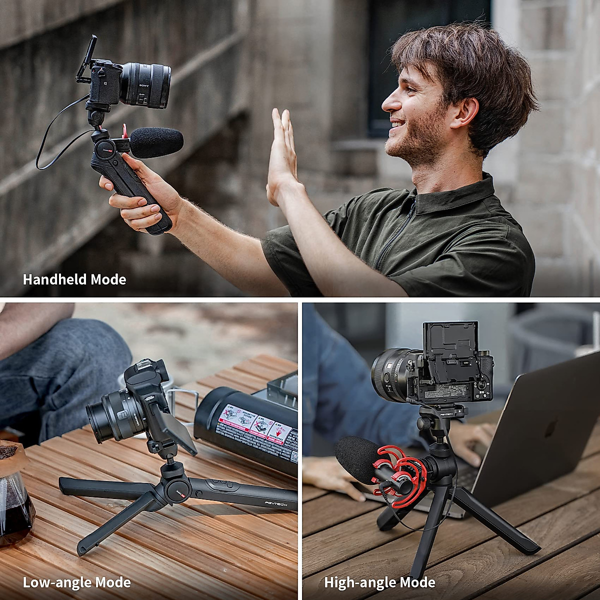 PGYTECH MANTISPOD 2.0 Bluetooth Mini Camera Vlogging Tripod Small Travel Flexible DSLR Pocket Stand Video Vlog Desktop Shooting Selfie Mount with Remote Control