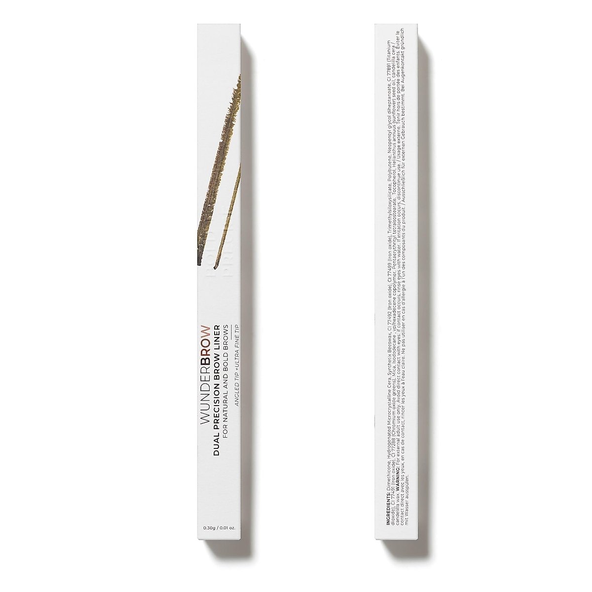 WUNDER2 DUAL BROW LINER Makeup Eyebrow Liner Pencil With Angled Tip and Ultra Fine Tip Dual Precision Brow Liner Eye Brow Make Up, Color Black/Brown