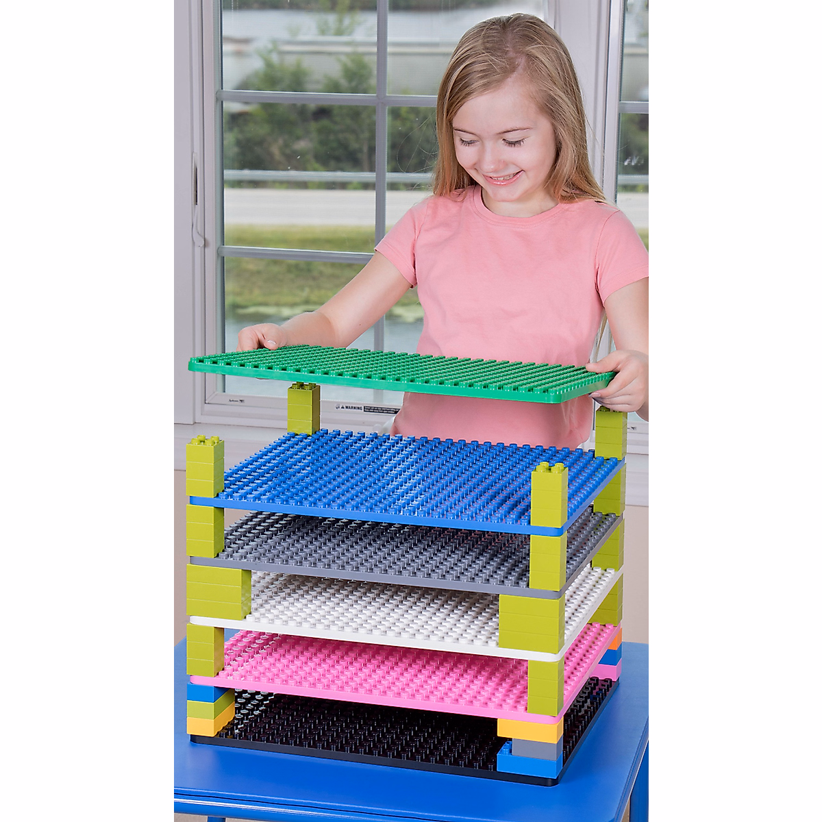 Strictly Briks Compatible with Lego Classic Big Briks Stackable Baseplates, Large Pegs for Ages 3 and Up, 100% Compatible with All Major Brands, Green, 1 Piece, 13.75" x 16.25" Inches