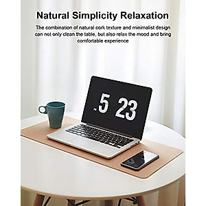 Hagibis Desk Pad, Natural Cork Large Desk Blotter Protector, Superfine Surface Material Dual Sided Desk Writing Mat for Office, Home, Gaming (Cork, 24.4" x 11.8")