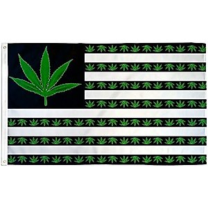Home and Holiday Flags Marijuana Leaf USA Flag Flag Pot Party Banner Hippie Pennant Dorm Room Sign 3x5