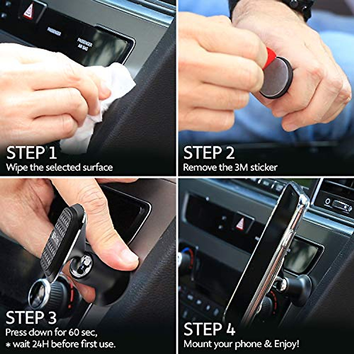 Bestrix Magnetic Phone Car Holder | Universal Magnetic Phone Mount for Car Dashboard Compatible iPhone 13 Pro max, 13 Pro, 12, 11, Xr Xs XS MAX X 8 8Plus 7 and All Smartphones up to 6.5" (Black)