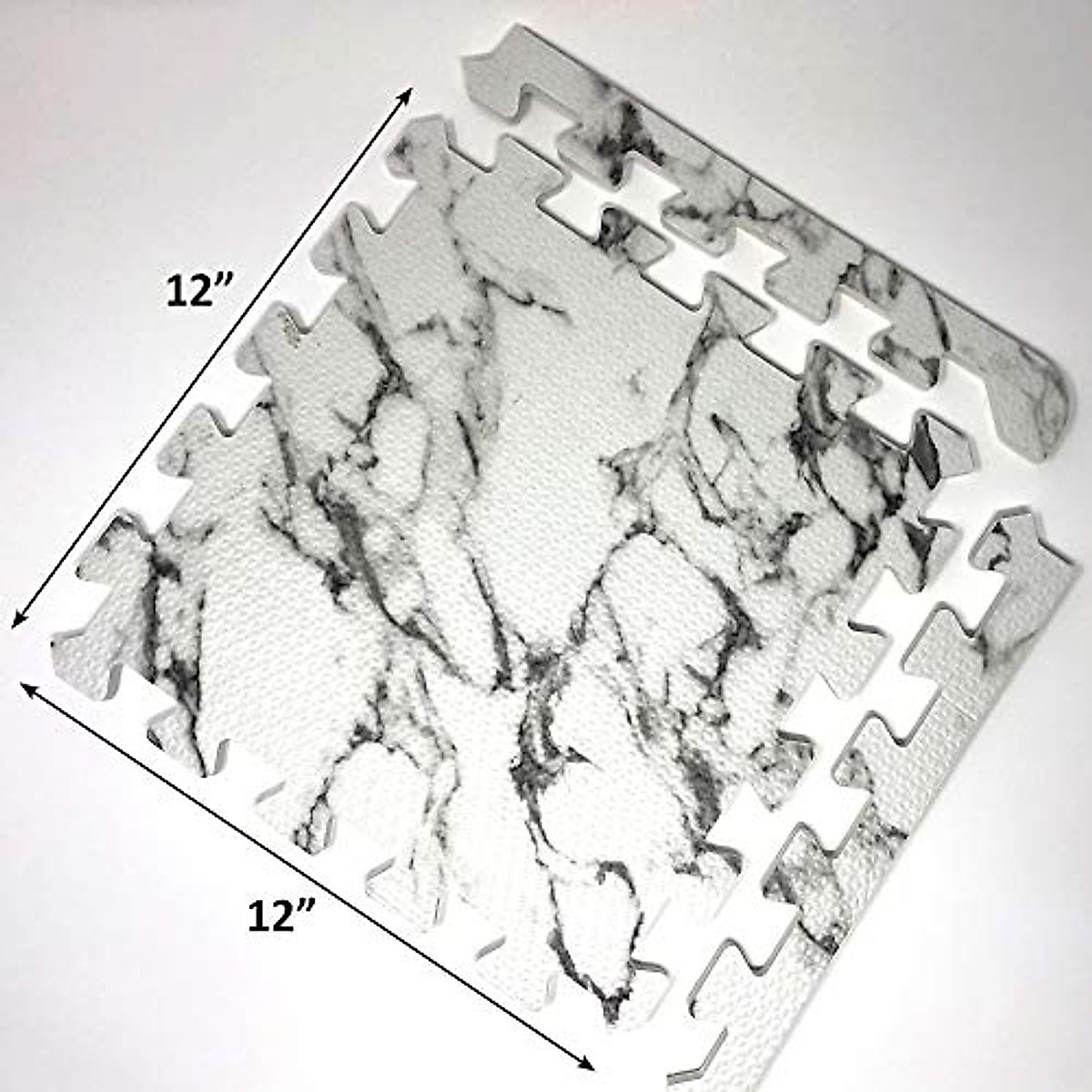 Nora's Nursery Baby Foam Play Mat - Foam Floor Tiles - Baby Mat for Floor - Foam Playmat for Babies & Toddlers - Interlocking Floor Mats for Nursery and Playroom - EVA Foam Mat - 48x48 - Marble Design