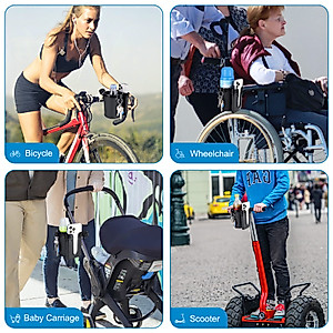 Accmor Stroller Cup Holder with Phone Keys Holder, 3-in-1 Universal Cup Holder, Drinks Bottle Holder for Stroller, Bike, Wheelchair, Walker, Scooter