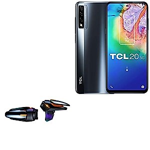BoxWave Gaming Gear Compatible with TCL 20 XE - Touchscreen QuickTrigger Auto, Trigger Buttons Autofire Gaming Mobile FPS - Jet Black