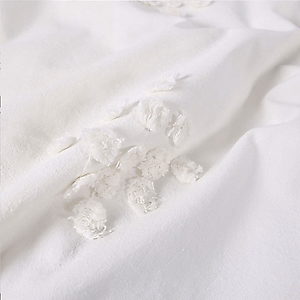 YINFUNG Textured Duvet Cover Tufted Ivory Boho Cotton Queen Cream Off White Textured Diamond Moroccan Clipped Boho Chic Geo 3 Piece Bedding Set Bohemian 90x90 Quilt Cover