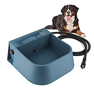 PETLESO Heated Automatic Water Bowl for Dogs, Heated Dog Automatic Filling Outdoor Bowl, Heated Auto Waterer for Dogs, Cats, Chickens, Feral Animals