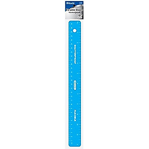 BAZIC 12-Inch (30cm) Shatterproof Flexible Ruler, Case of 24
