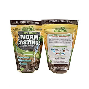 20 oz 100% Organic Worm Castings – Natural Superfood for Plant Growth, Root Development & Growing Healthier, Stronger Crops – Non Toxic & Kind to Soil – Resealable Zip Pouch – Life Cycle Organics